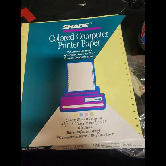 Other | Shade Colored Computer Printer Paper Canarybluepink Green ...